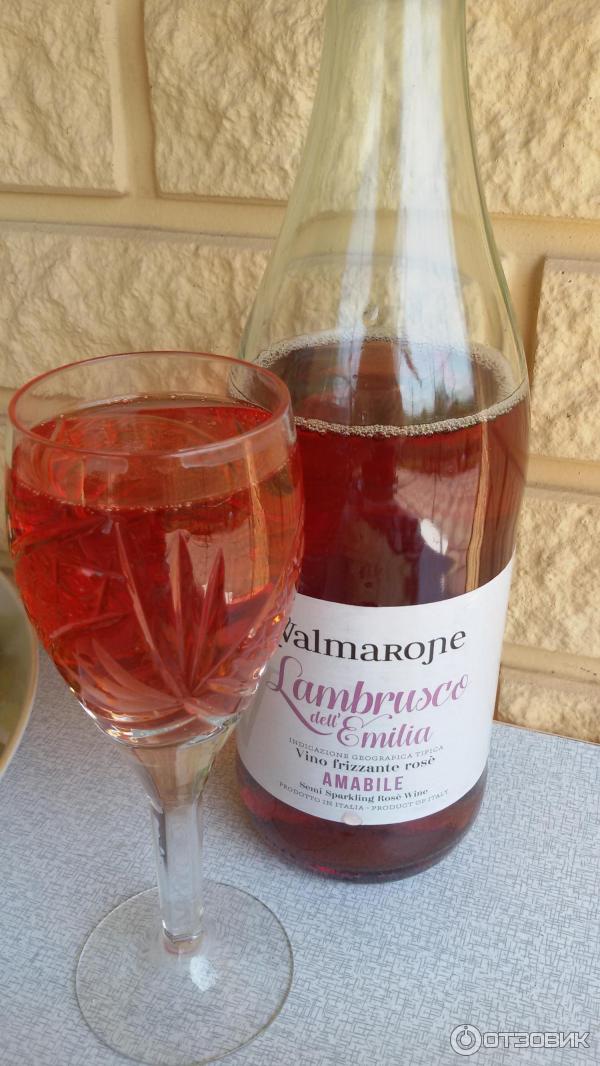 Отзыв о Вино полуигристое полусухое розовое Valmarone Lambrusco Rose ...